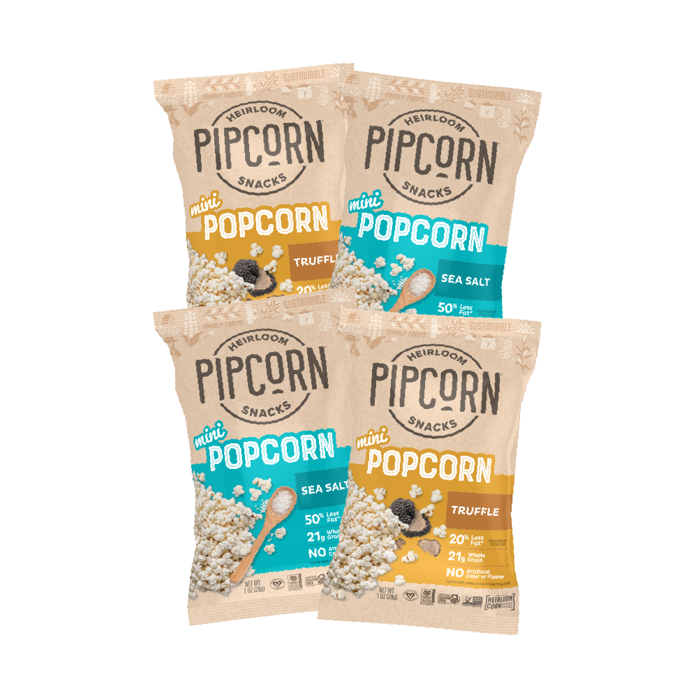 Mini Popcorn Family Pack – Sea Salt & Truffle – Pipcorn